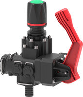 Manual main control valve with adjustable maximum pressure valve and T